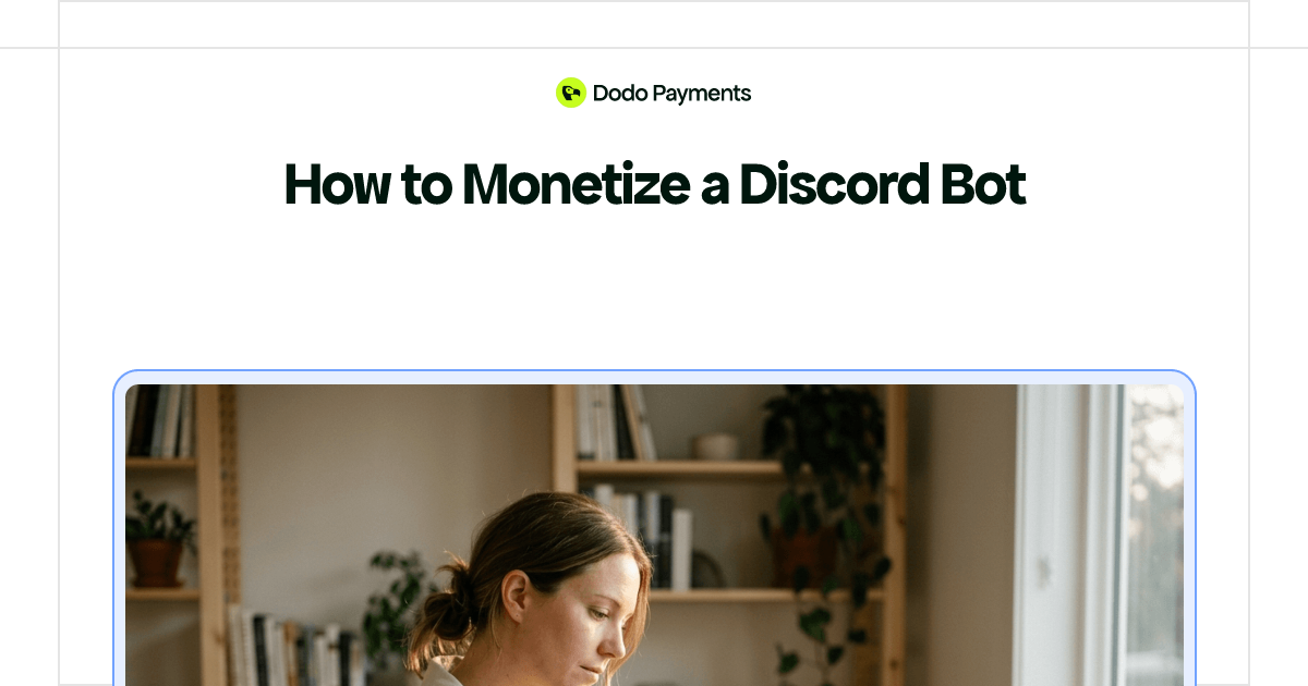 How to Monetize a Discord Bot | Dodo Payments